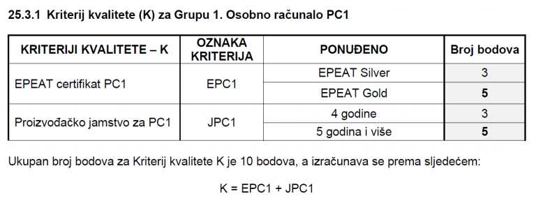 PRIMJER DOBRE PRAKSE SREDIŠNJE ZELENE JAVNE NABAVE RAČUNALA I RAČUNALNE ...
